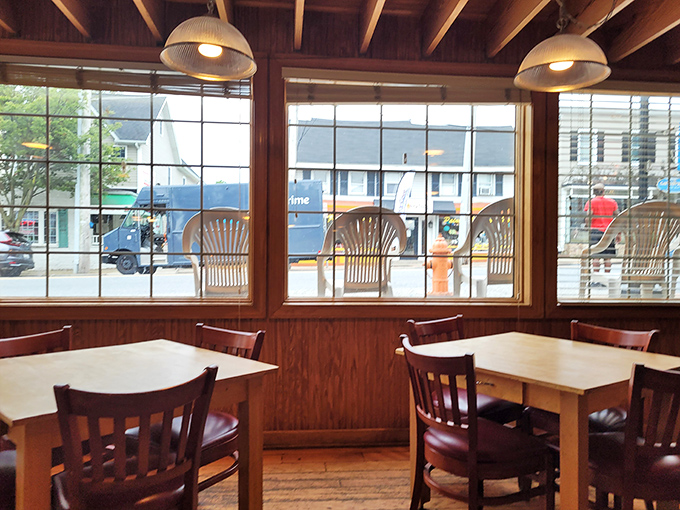 Large windows frame Frederick Road like living paintings, bringing Catonsville's charm inside while you feast on local specialties.