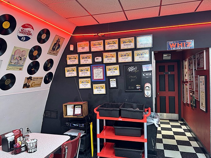 Awards line the walls, testament to decades of breakfast excellence that keeps locals and food pilgrims coming back.