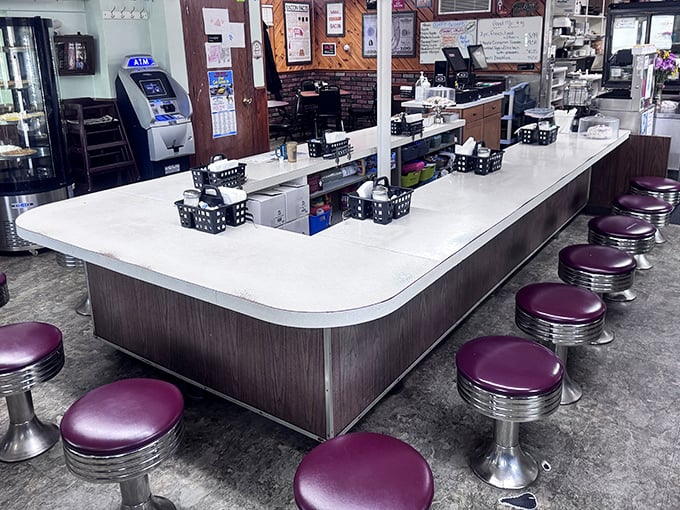 The heart of Southpoint's operation&mdash;a counter where breakfast magic happens and coffee refills appear before you even ask.