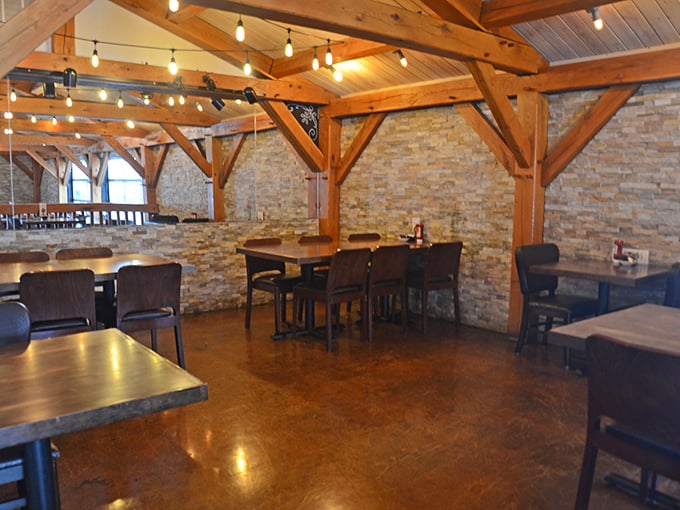 Timber-framed architecture meets modern dining sensibilities. The kind of space that makes you want to linger long after your plate is clean.