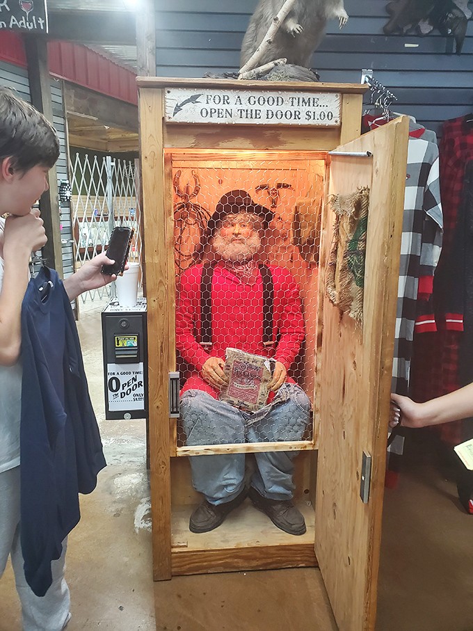 For just a dollar, this bearded fellow promises good times &ndash; the kind of roadside oddity that makes perfect sense after three hours of highway hypnosis.