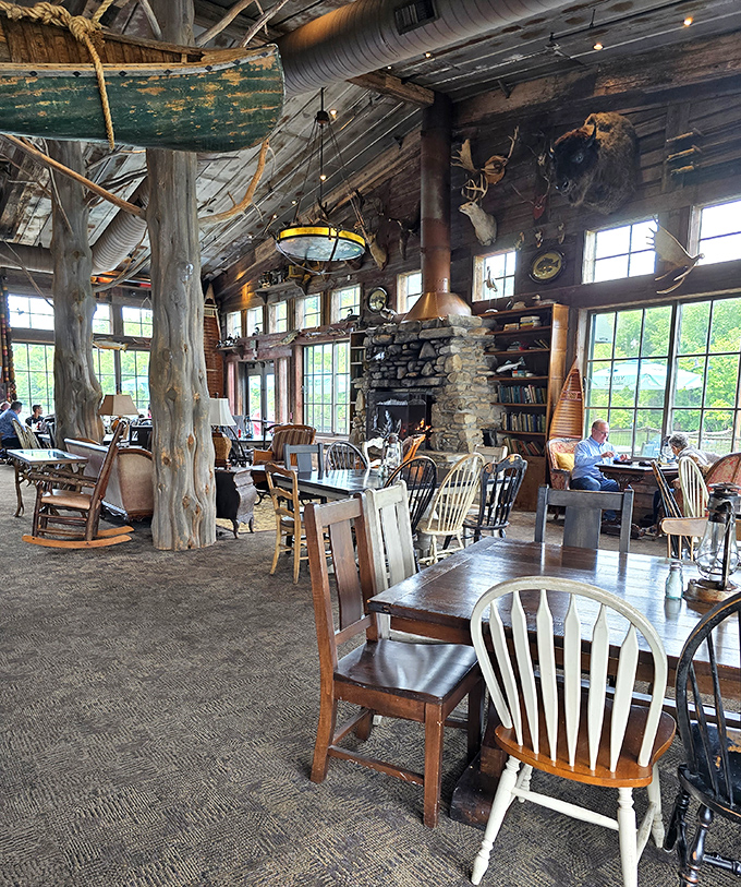 The dining room's mismatched chairs and rustic beams create the perfect backdrop for stories that start with "Remember when..." and end with laughter.