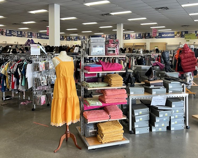 Retail therapy with a conscience &ndash; organized racks and mannequins showcase the surprisingly stylish potential of secondhand shopping.