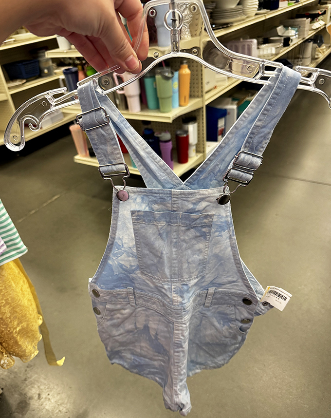 Tiny overalls waiting for their next adventure&mdash;proof that style starts young and doesn't have to break the college fund.