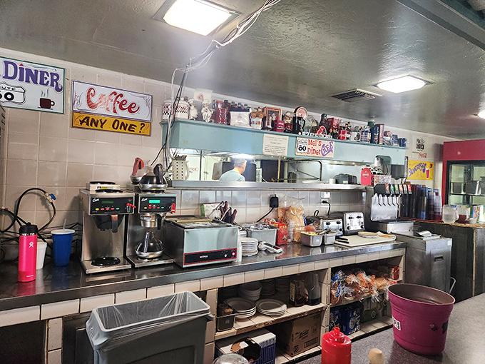 The kitchen at Mel's operates with the precision of a Swiss watch and the soul of your grandmother's cooking on Sunday.