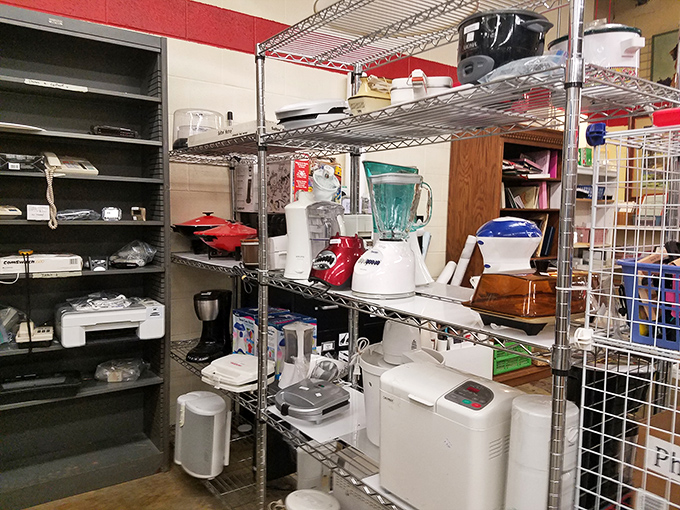 Small appliance adoption center where bread makers and blenders hope you'll take them home and actually use them this time.