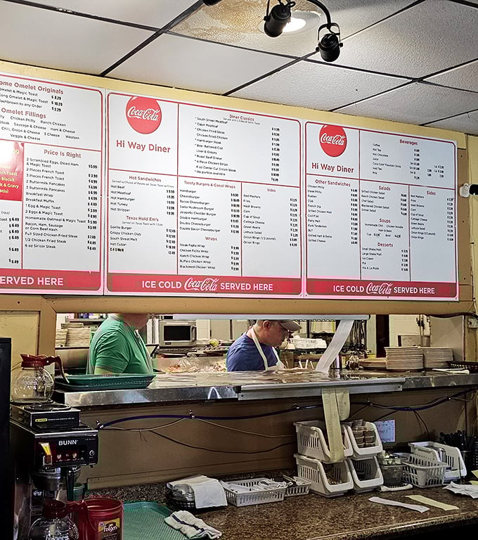 That kitchen window has seen more orders pass through than most restaurants serve in a lifetime.