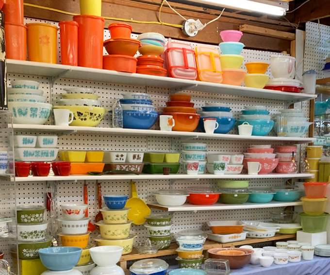 Pyrex paradise! The colorful cookware that grandmother used to make those legendary holiday meals, now commanding collector prices.