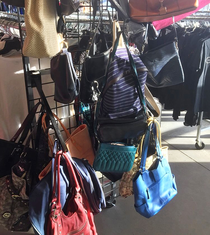 Handbag heaven&mdash;where designer dreams and practical carryalls hang together in colorful harmony, no judgment, just possibilities.