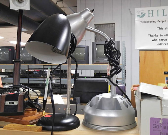 Desk lamps standing at attention, ready to illuminate your next great idea or late-night reading session for a fraction of retail price.