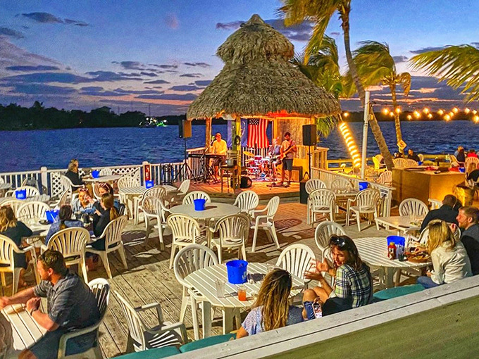 As the sun sets, the music rises. Lorelei's tiki hut stage transforms into the best seat in the house for Mother Nature's nightly show.