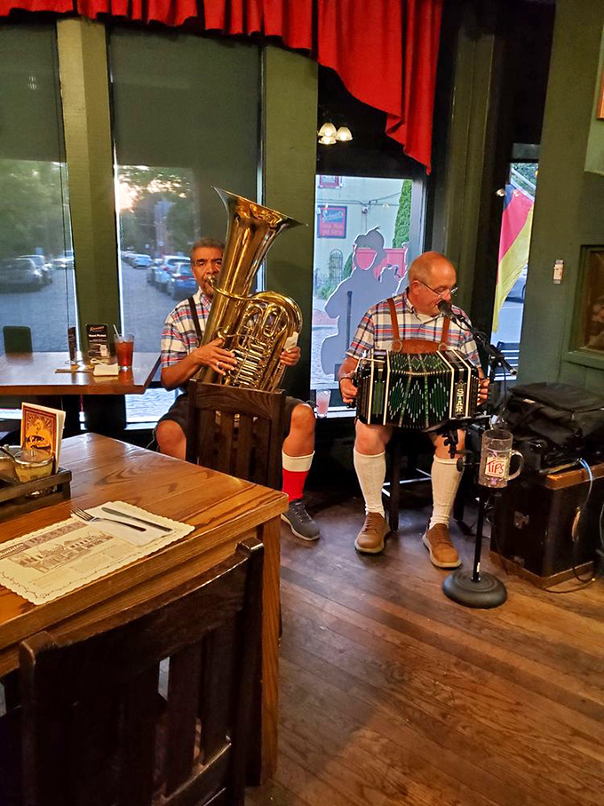 Live German music isn't just entertainment here &ndash; it's a cultural time machine. These gentlemen in traditional dress transform dinner into an experience worth remembering. 