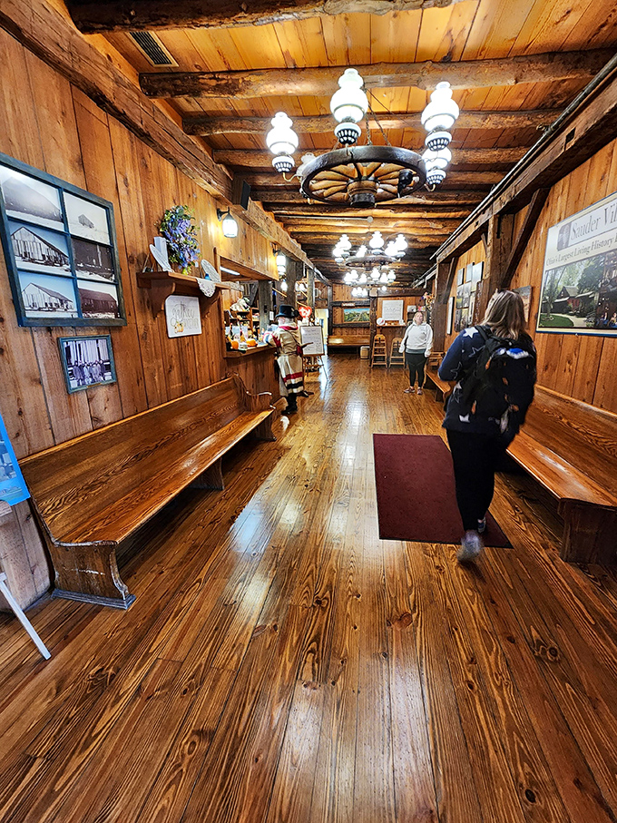 The wooden-paneled lobby feels like walking into a warm embrace. History lines these walls, telling stories of countless family gatherings.