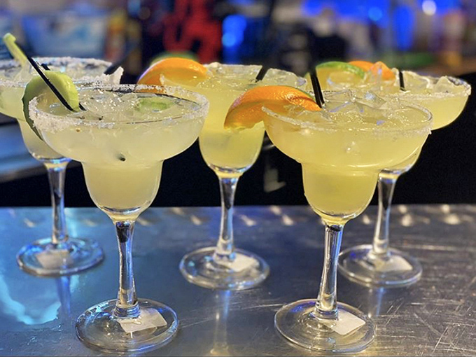 Classic margaritas lined up like beauty contestants&mdash;each one wearing a salt crown and citrus jewelry, waiting for your verdict.