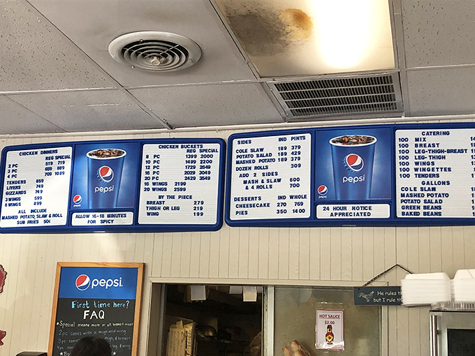 Old-school menu boards that haven't changed because they don't need to. When you've perfected your offerings, why mess with success?