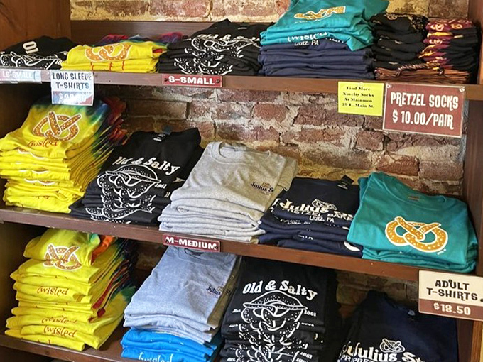 Pretzel-themed merchandise that lets you wear your carb loyalty with pride. Because nothing says "I'm serious about snacking" like a pretzel on your chest.