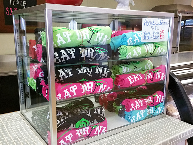 Hoots merch on display &ndash; because sometimes a t-shirt is the only appropriate souvenir when your clothes still smell deliciously of smoke.