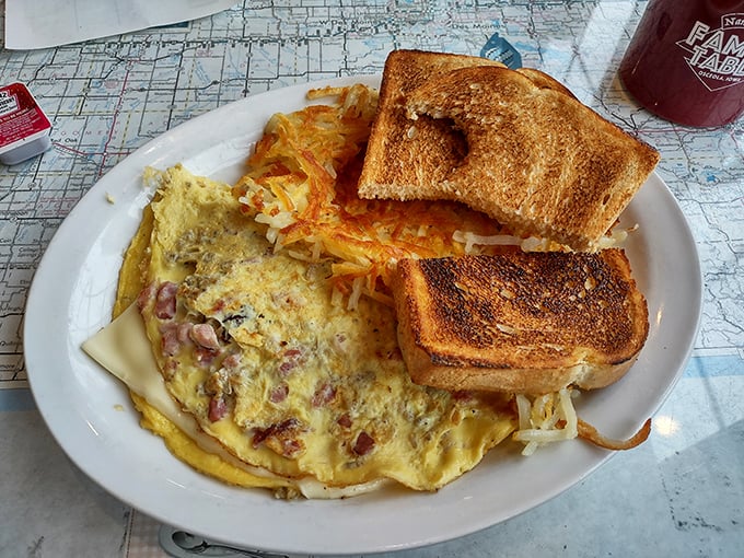 Fluffy omelets and perfectly seasoned hash browns create the kind of plate that makes mornings worthwhile.