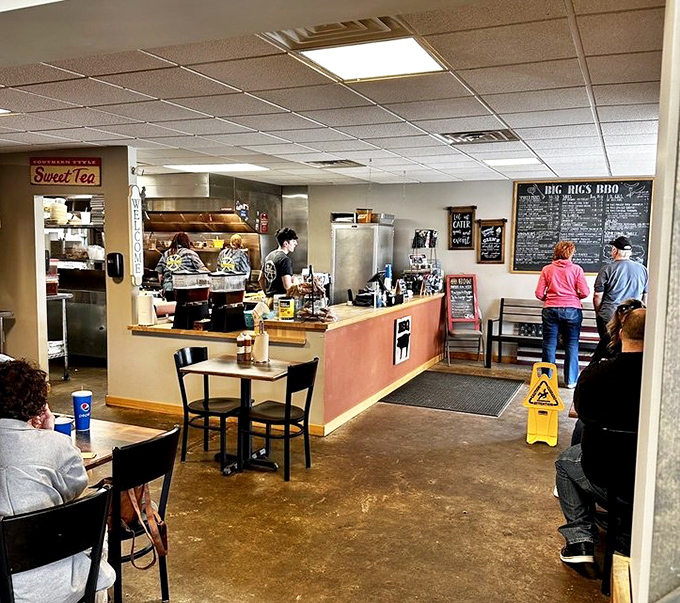 The ordering counter&mdash;where decisions are made and friendships are tested. "Yes, I will judge you if you order your brisket well-done."