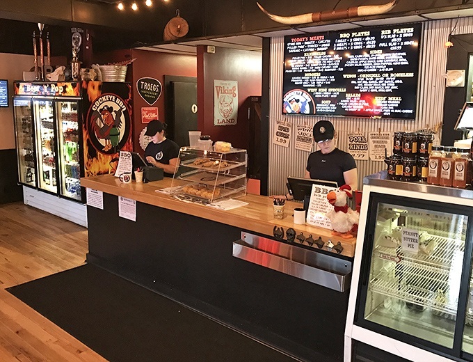 The counter where barbecue dreams come true. Like approaching a wizard's workshop, you arrive with hope and leave with packages of smoky magic.