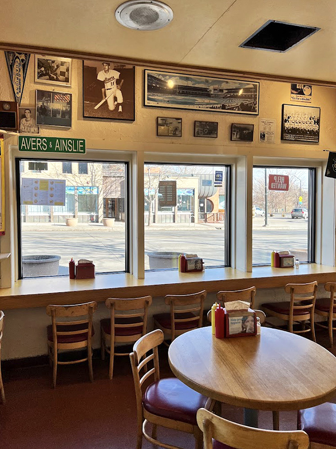 Counter seating with a view &ndash; where you can watch Broadway pass by while enjoying a taste of Chicago Boulevard.