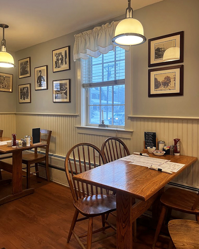 Windsor chairs and wooden tables that have hosted countless conversations, confessions, and coffee refills through the seasons.