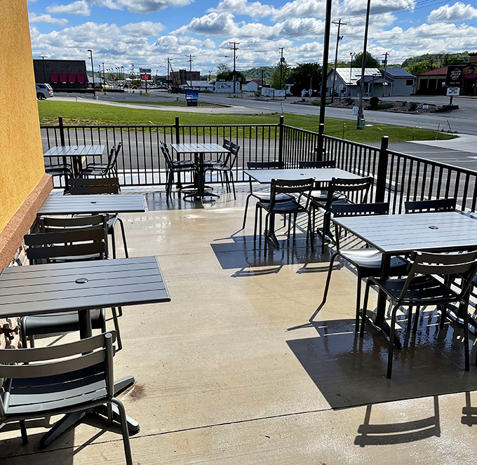 The outdoor patio offers a breath of fresh air between bites, perfect for those "I need a moment to recover from how good that was" pauses.