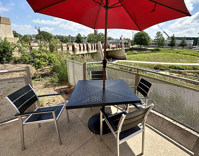 Outdoor seating with a view that reminds you Nebraska has more to offer than just cornfields and football.