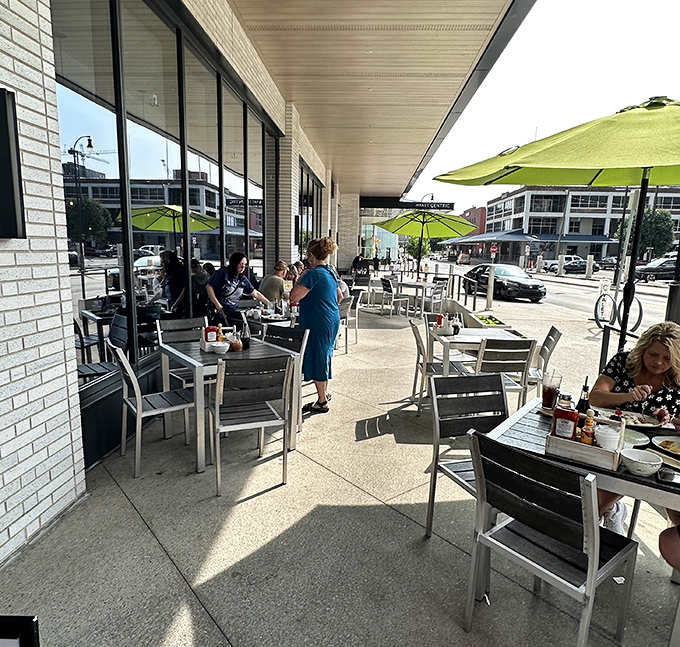 The outdoor patio offers fresh air and people-watching with your pancakes &ndash; Nashville's version of Parisian caf&eacute; culture.