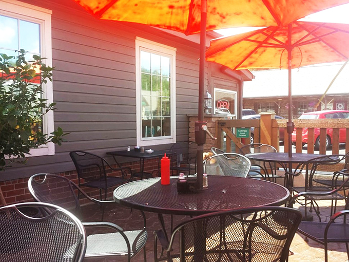 Outdoor seating where summer breezes complement every bite. Ohio sunshine makes everything taste just a little bit better.