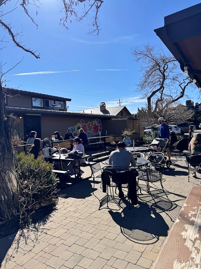 The outdoor patio&mdash;where Reno's blue skies serve as the perfect ceiling and fellow diners become temporary neighbors in the republic of good eating.