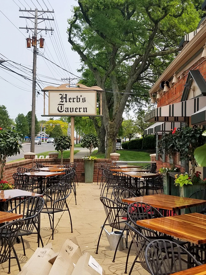 The outdoor patio at Herb's&mdash;where fresh air, good food, and Ohio sunshine create the perfect trifecta for afternoon escapes.