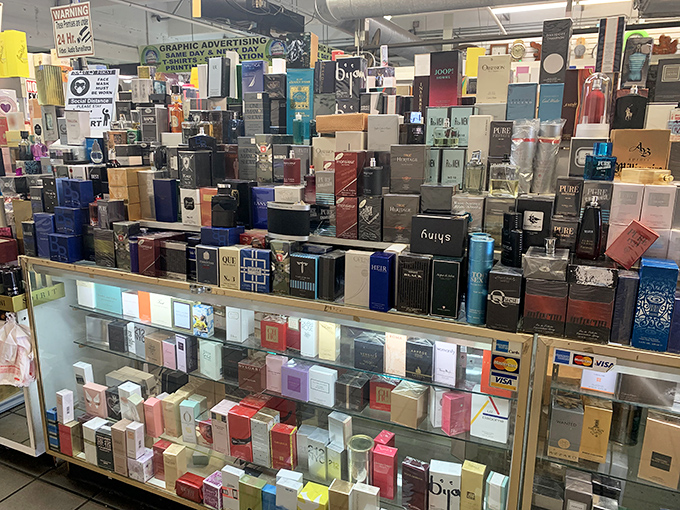 Fragrance heaven where designer scents line up like soldiers, offering affordable alternatives to department store prices that won't make your wallet weep.