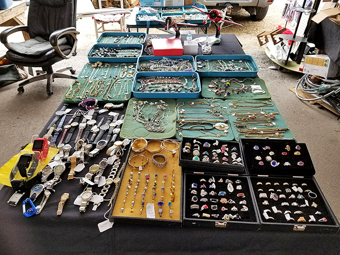 Treasure island for jewelry hunters with patience to sort. That perfect statement piece is hiding somewhere in this glittering sea.