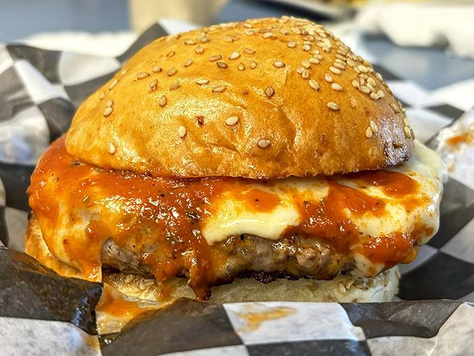 The pizza burger &ndash; that brilliant moment when two perfect foods decided to join forces and make magic happen on a sesame seed bun.