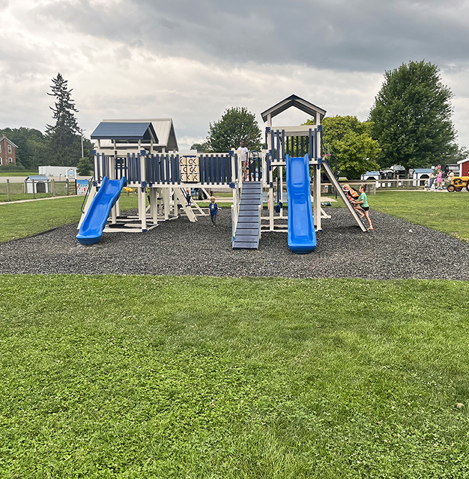The playground where sugar-fueled children can burn off their MOO-valanche energy while parents contemplate a second scoop.