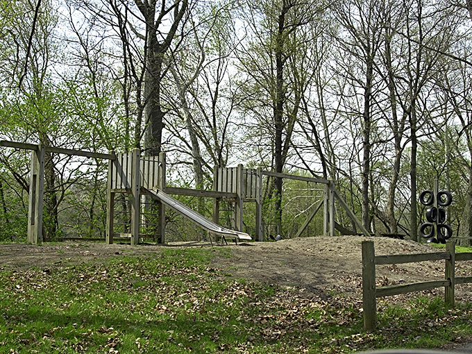 Even the playground gets a riverside view, because apparently kids in Defiance have higher real estate standards than most adults we know.