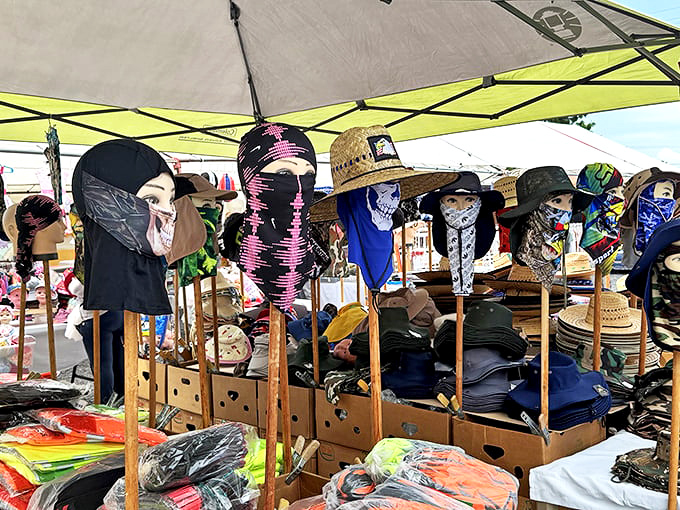 Sun protection with personality! These face coverings and hats offer both practical defense against UV rays and conversation-starting style for outdoor adventures.