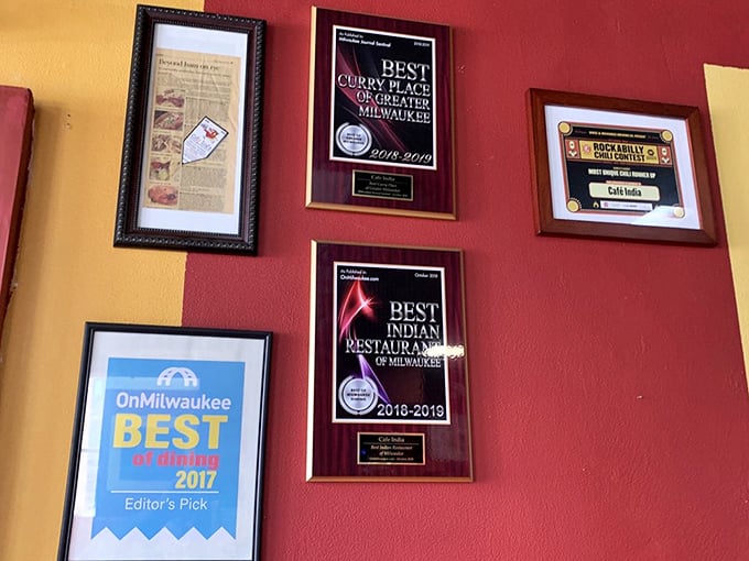 The wall of awards tells the story that locals already know&mdash;this place isn't just good, it's officially Milwaukee's curry champion.