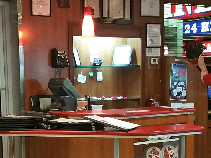 The command center – where orders are placed, bills are settled, and the occasional life story is shared with whoever's manning the register.