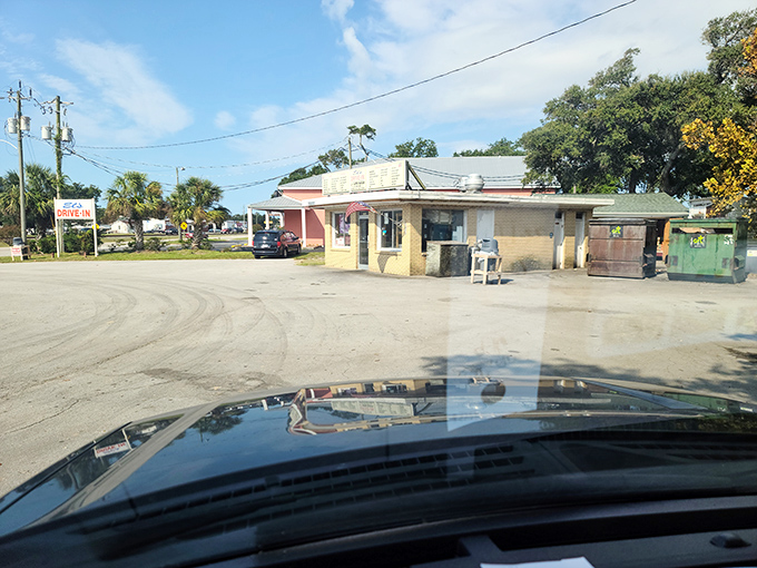 The drive-up view that locals know by heart. That moment of anticipation when you pull in, knowing deliciousness is just minutes away.
