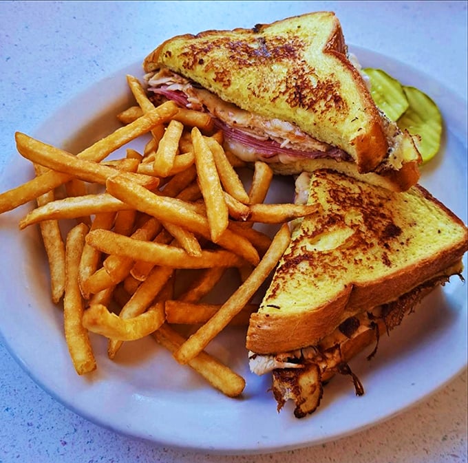 A grilled sandwich that makes you question why lunch doesn't get the same respect as breakfast&mdash;crispy, gooey, and utterly perfect.