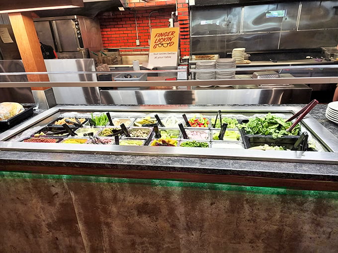 The salad bar: where we all pretend we're being virtuous before returning to the steak station for round three.