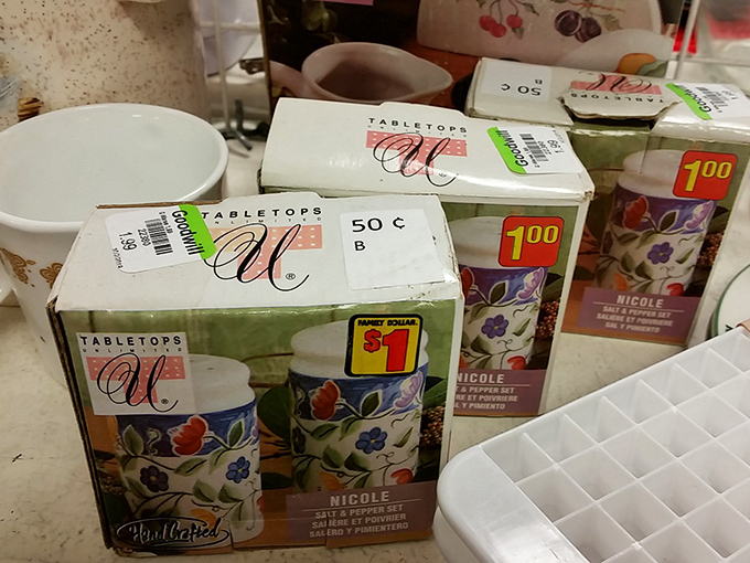 Tabletop treasures for a dollar? These floral beauties cost less than the coffee you'll serve in them.