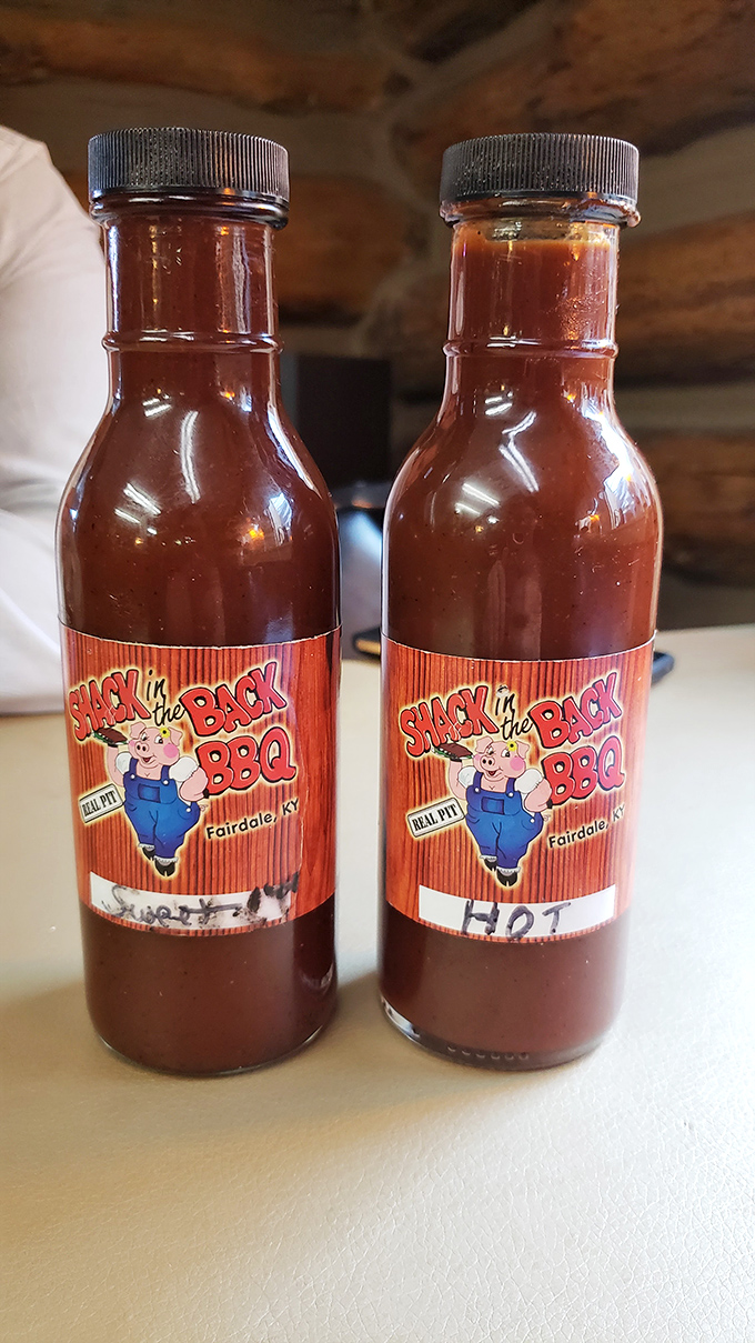 House-made sauces in their natural habitat. One sweet, one hot&mdash;like the barbecue version of a buddy cop movie where both characters get along.