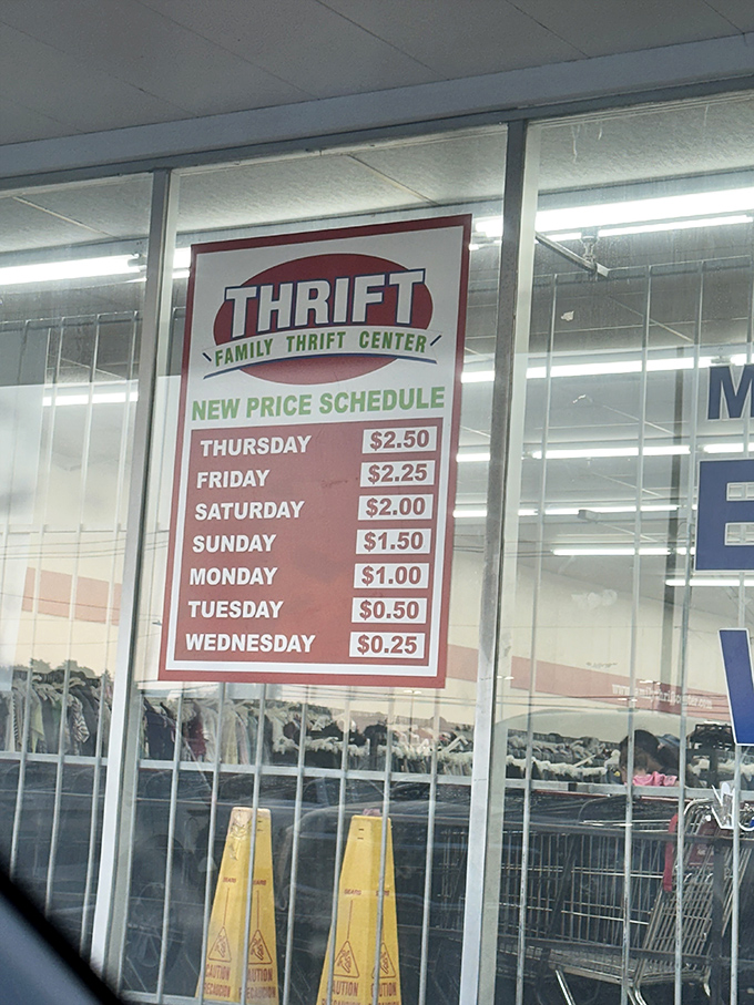 The pricing schedule&mdash;a countdown to savings that turns shopping into a strategic game. Wednesday's quarter-price treasures are the stuff of legend.