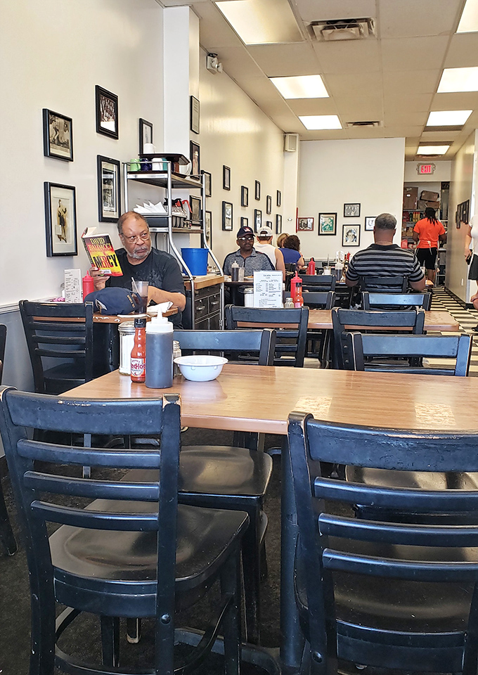Photos lining the walls tell stories of community while diners create new memories over plates of morning goodness.