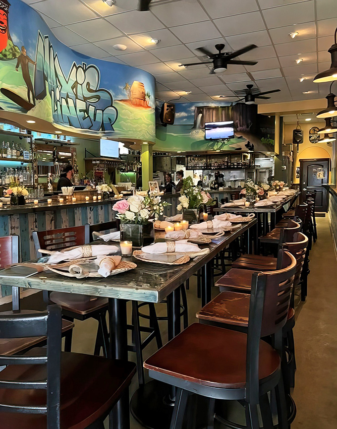 A dining room set for celebration. Those flowers aren't just decoration&mdash;they're a promise that what follows will be special.