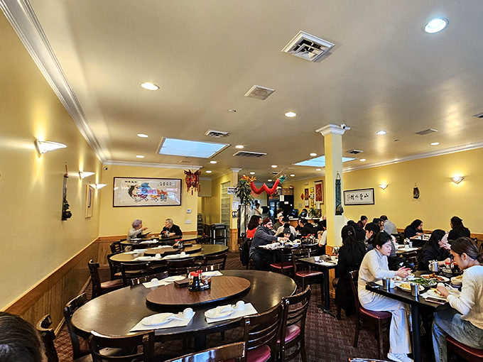 Even during quieter moments, the dining room hums with anticipation of the flavor bombs about to be delivered.