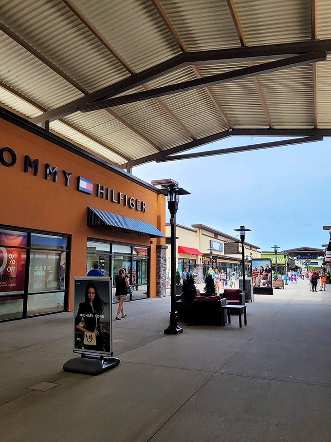 The food court offers a welcome respite for weary shoppers. Nothing says "I deserve this" like a Philly cheesesteak after power-walking five miles between stores.